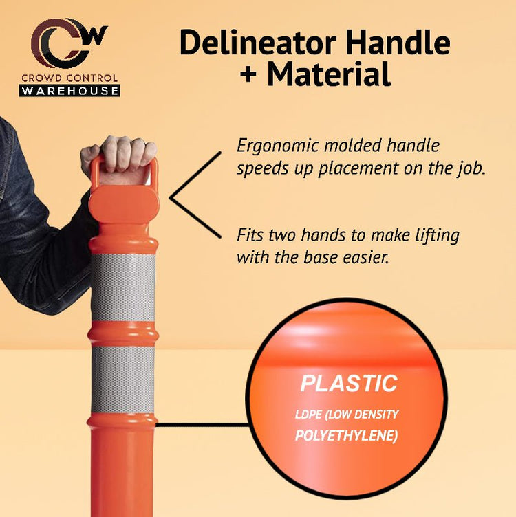 Delineator Posts with Base for Traffic Guidance – Crowd Control Warehouse