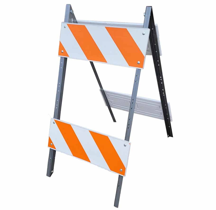 Metal Leg and Plastic Panel Barricade - Type II Traffic Barricades ...