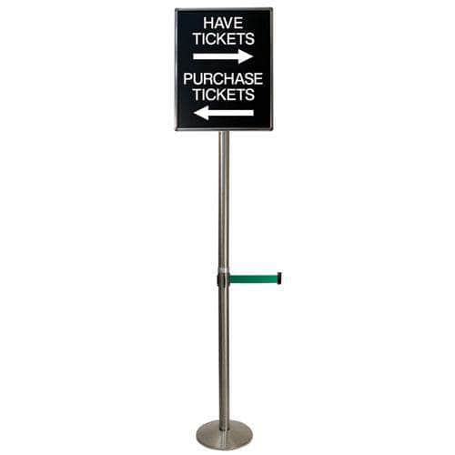Visiontron 6 Feet Tall Sign Post with Metal Base Cover - 10 Ft. Belt ...
