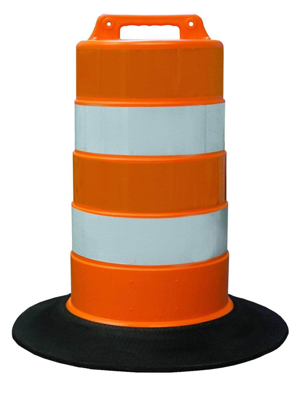 Commander Traffic Barrel with Reflective Tape and Tire Ring Base ...