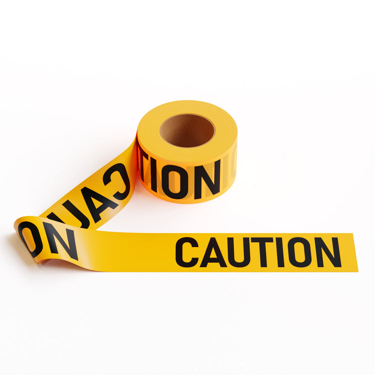 Caution Tape, 2.0 mil x 1000 Ft. x 3 Inch, Black Text Color - Trafford ...