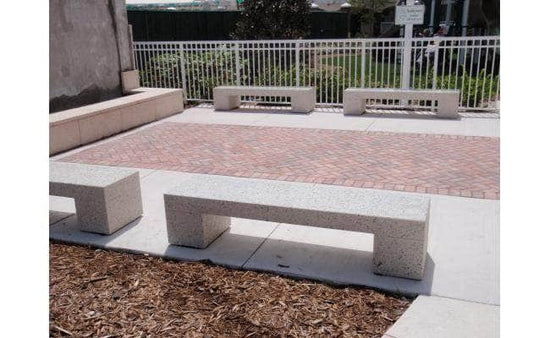 Modern Rectangular Straight Tech Concrete Park Bench – Crowd Control ...